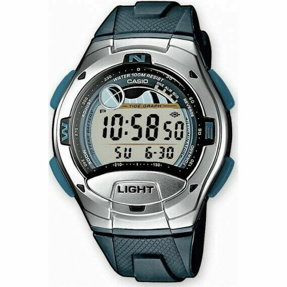 Casio 42mm Case in Resin, Blue Strap n Rubber, Watch for Men - (W-753 ...