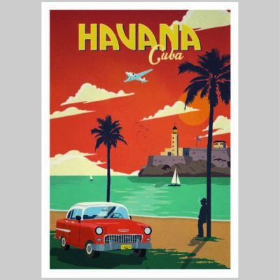 HAVANA - CUBA A Vintage Retro Travel Holiday Poster On Metal Sign ...