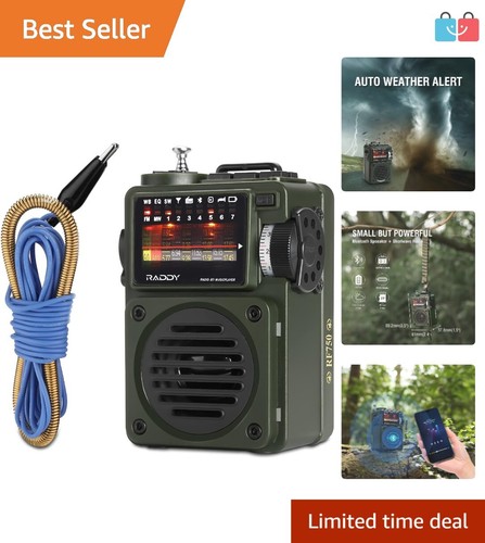 Compact Shortwave Radio with Extended Antenna - Portable NOAA Weather ...