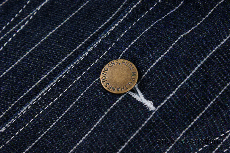Railroad Denim Jacket Vintage Striped Men's Work Jean Chore Casual ...
