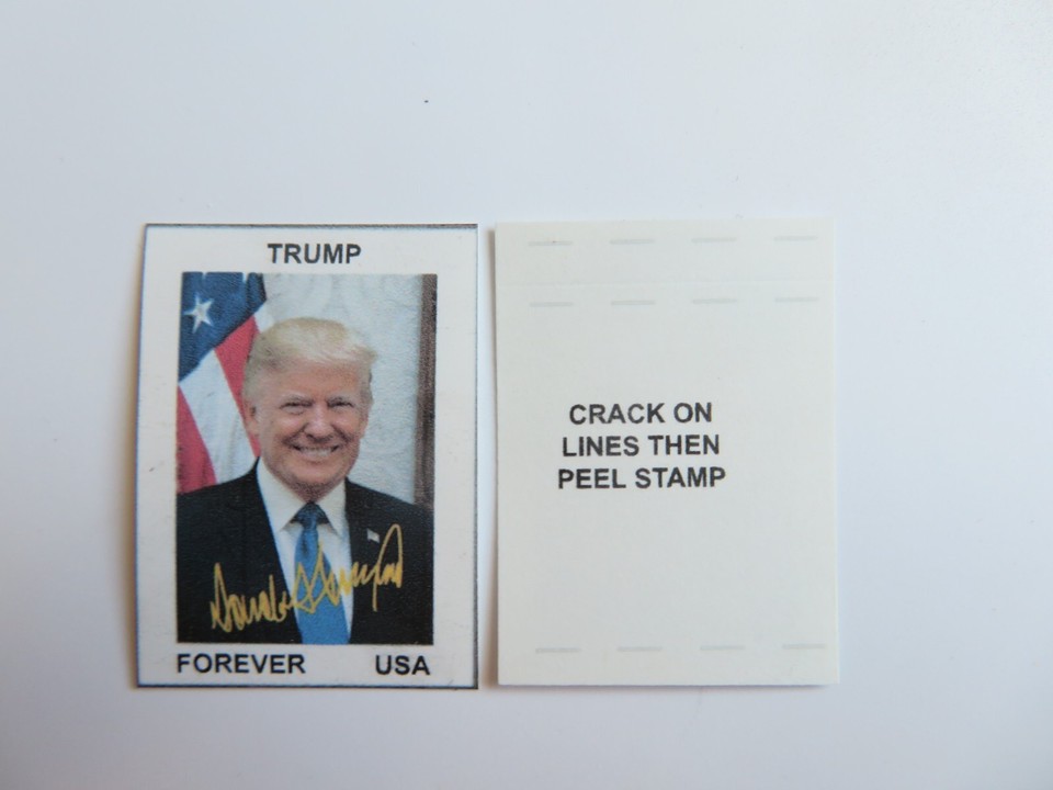 DONALD TRUMP - FOREVER USA STAMP (NO POSTAGE VALUE) FOR AMUSEMENT ONLY ...