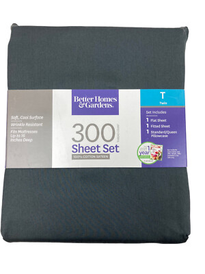 Better Homes & Gardens 300 Thread Count 3-PC TWIN T SHEET SET 100% ...