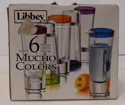 NIB SET OF 6 LIBBEY 2 OZ MULTI COLOR HAND PAINTED SHOT GLASSES | eBay