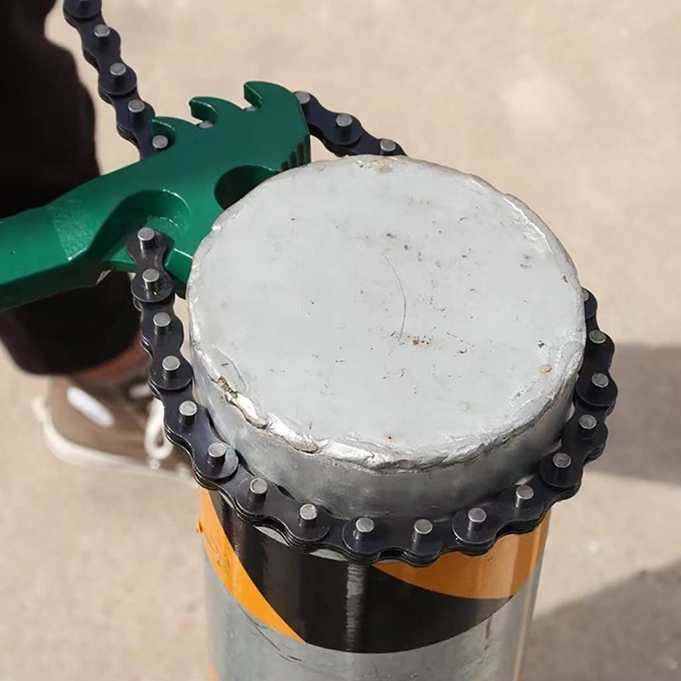 15 Inch Heavy-Duty Ratcheting Chain Wrench Oil Filter Wrench Reversible ...