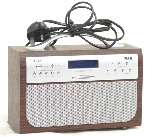 Logik L66DAB11 Portable DAB/AM/FM Radio Tested Working Wood Finish ...