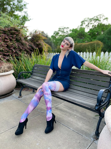 Kix'ies Madisen Blue, Pink & Purple Tie-Dye Thigh Highs Petite - Plus ...