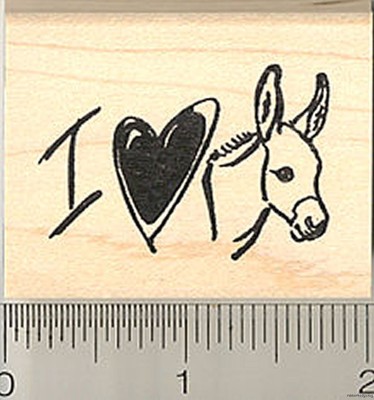 I heart donkey rubber stamp E8613 wood mounted | eBay