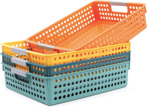 4A Paper Tray Organizer 4 Pack Paper Tray Durable Desk Storage Bins ...