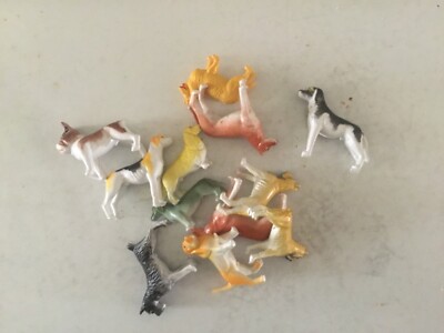 Lot 12 Vintage Plastic Rubber Miniature Dog Toy Figures Hong Kong | eBay