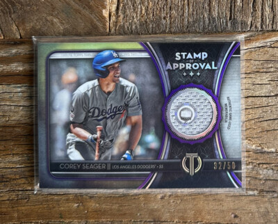 2020 Topps Tribute Stamp of Approval Relics Purple 32/50 Corey Seager # ...