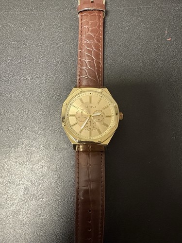 Geneva Men's Watch Brown And Gold | eBay