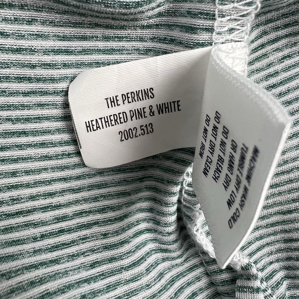 Holderness & Bourne Perkins Polo Shirt Men 2XL Pine Green White Striped ...