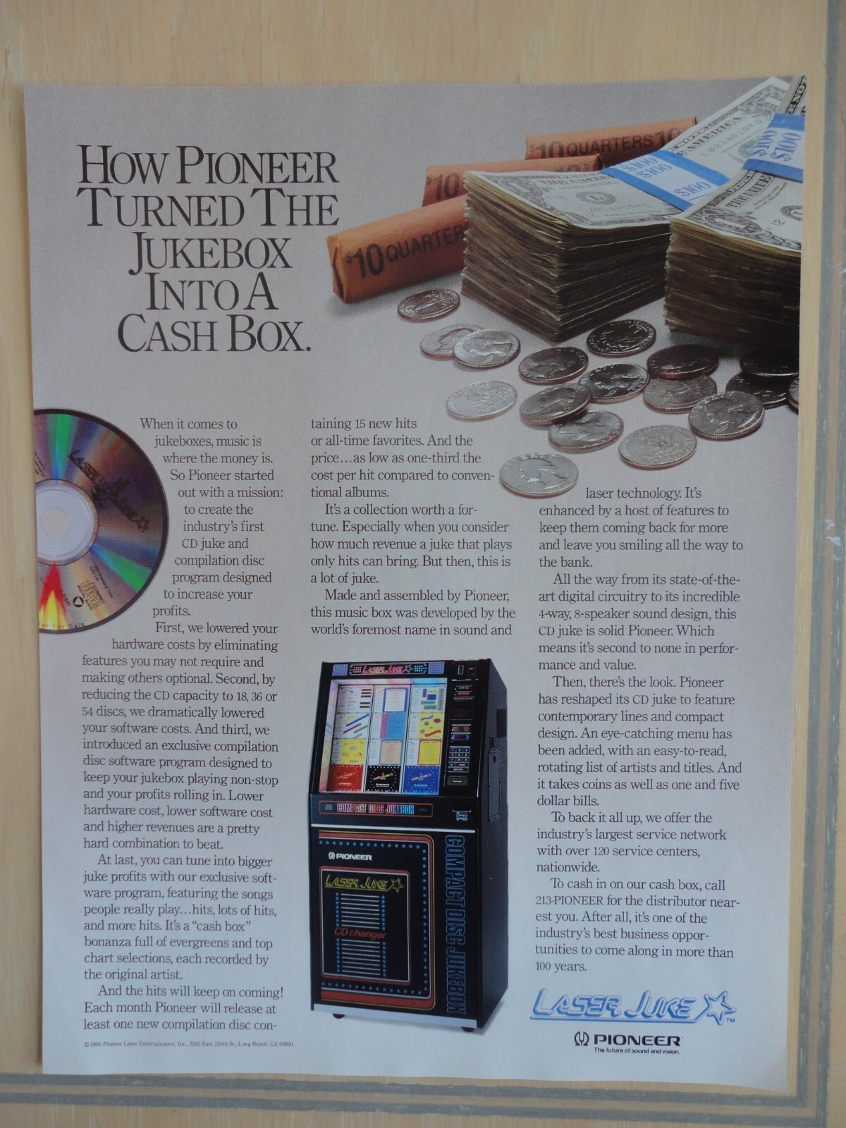 Pioneer Laser Juke Original Magazine Pull Out Advertisement | eBay