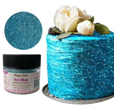 Edible Glitter dust ICE BLUE ( 6 grams ) Magic dust , Kosher, Gluten ...