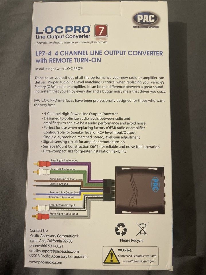 PAC LocPRO Series 4-Channel Line Output Converter with Remote Turn-On ...