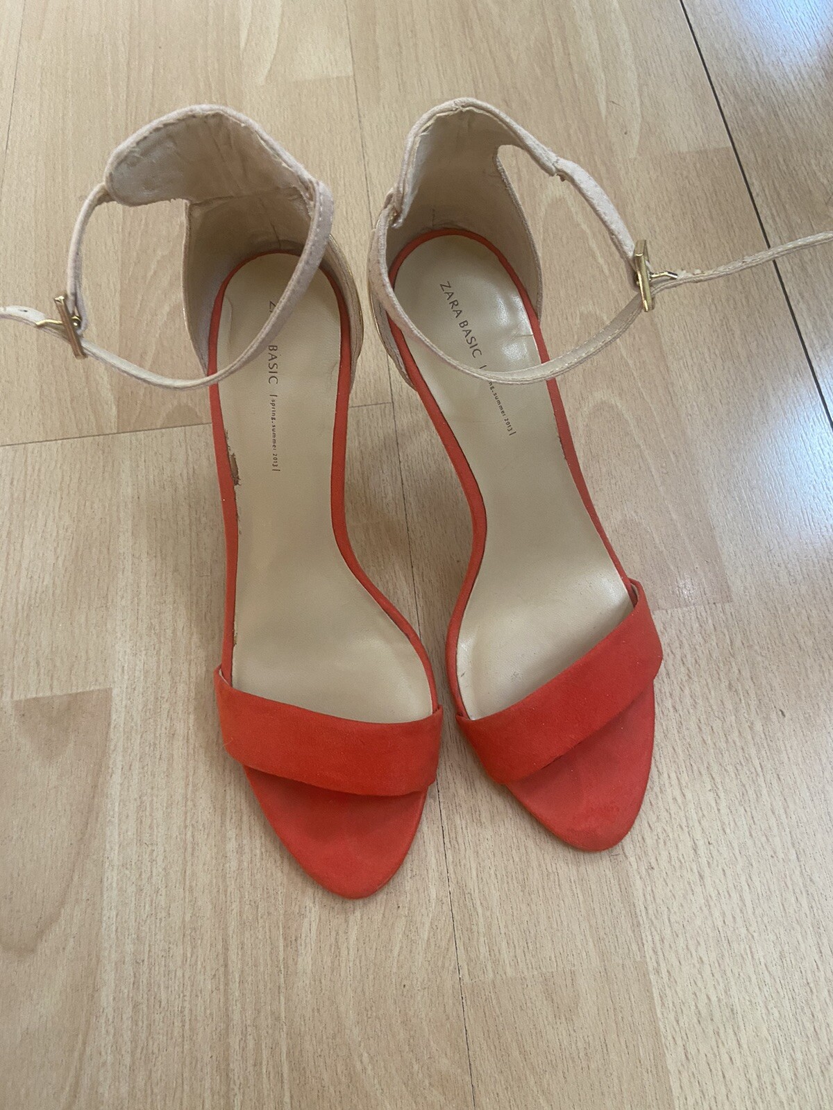 ZARA BASIC TWO TONE HIGH HEEL OPEN TOE ANKLE STRAP SA… - Gem