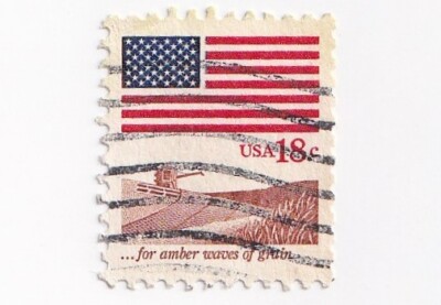 STAMP SCOTT 1890 "Flag-For Amber Waves of Grain" 18 CENT 1981 USED ...