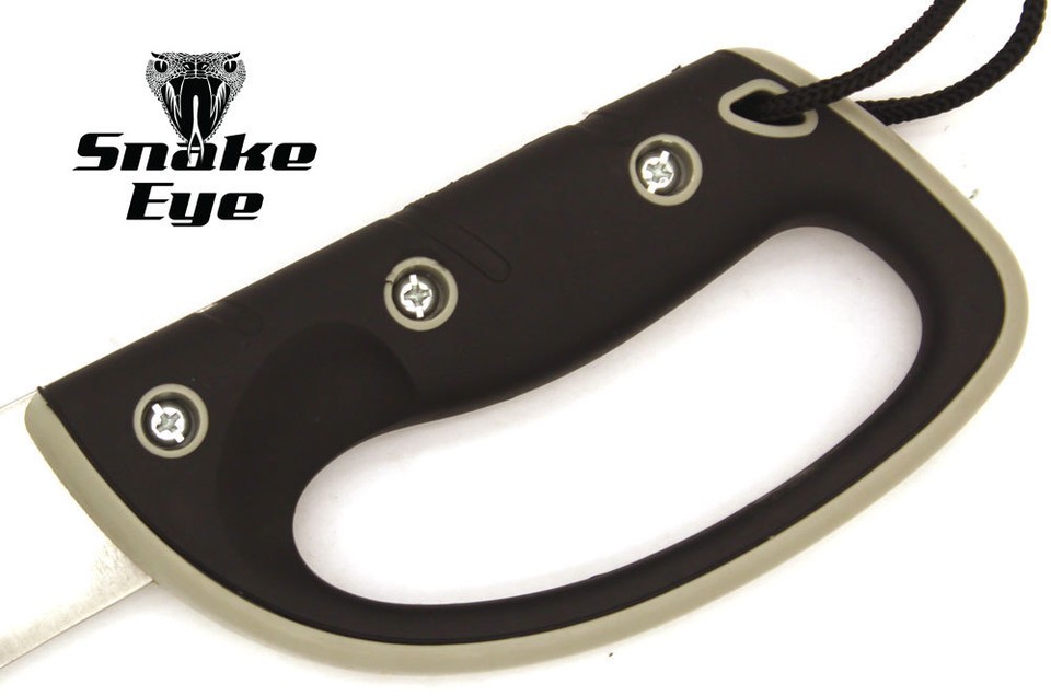 Snake Eye Tactical Full Tang Two Tone Handle Silver Sawback Fixed Blade ...