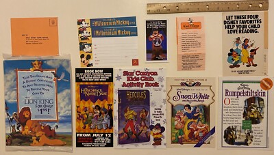 lot 10 Walt Disney Media sales promo pamphlets brochures 1960-1997 VHS ...