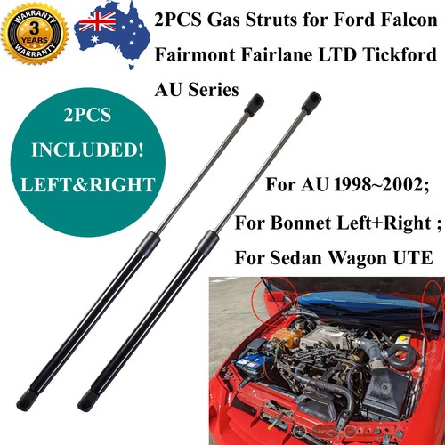 L+R Bonnet Hood Stay Shock Gas Struts for Ford Falcon AU Series Sedan ...