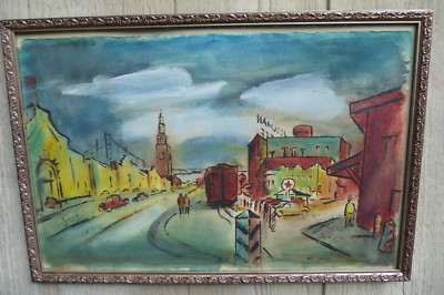 GUIDO "WEDO" GEORGETTI Modernist California Painting Ferry Bldg San ...
