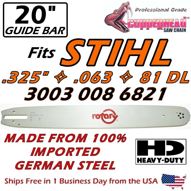 COPPERHEAD 20" Chainsaw Guide Bar for STIHL MS271 FARMBOSS MS291 - 3003 ...