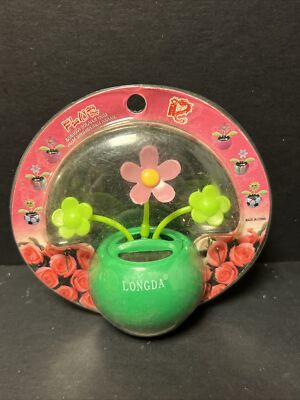 Solar Powered Dancing Toy Bobblehead - Mini Pink Daisy In Green Flower ...
