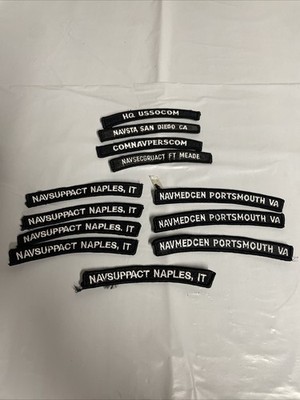 USN US Navy Shoulder Tabs Rockers Patches Lot x12 Norfolk Duty Stations ...