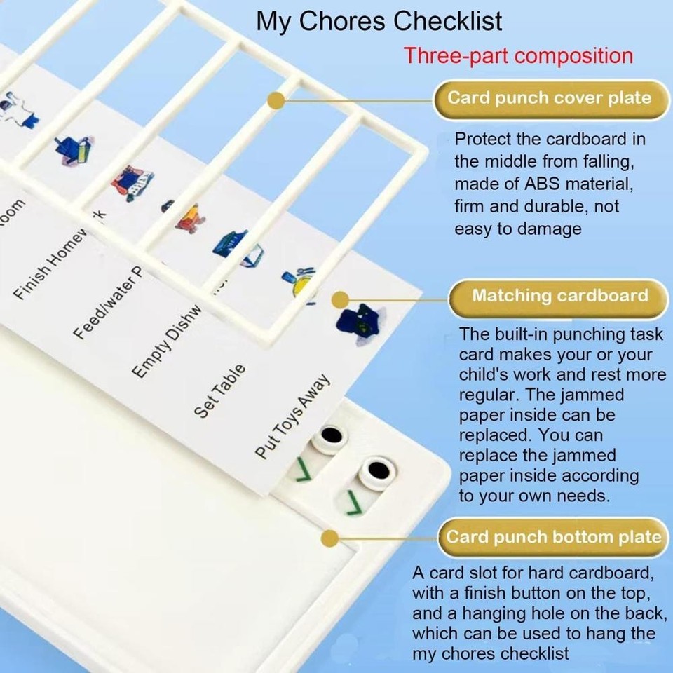 Chore Chart To Do List, 4PCS Chore Chart Kids Daily Planner, Reusable ...
