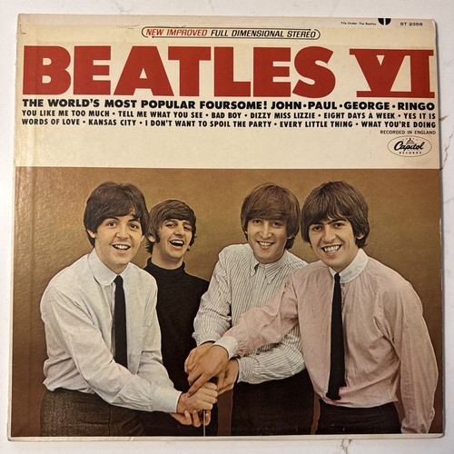 ORIG. BEATLES VI LP CAPITOL STEREO RAINBOW LABEL SCRANTON EARLY PLATES ...