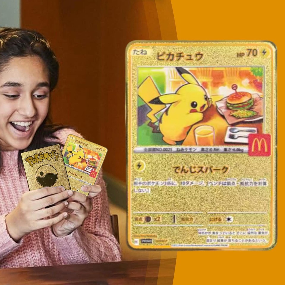 Pikachu 020/M-P McDonald's Promo 2025 Pokemon Metal Hollow/Acrylic Card ...