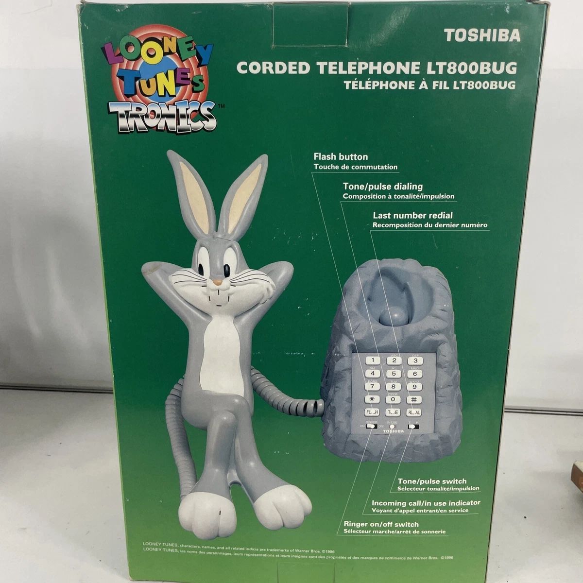 Looney Tunes Tronics Bugs Bunny Toshiba Novelty Corded Telephone ...