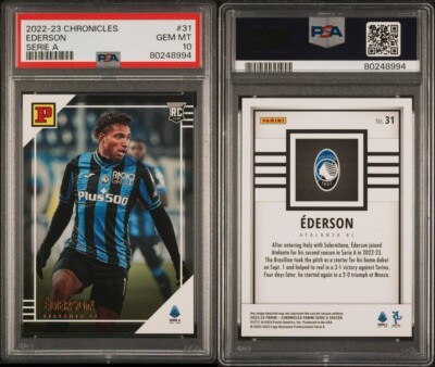Ederson RC, Serie A #31 - 2022-23 Panini Chronicles - PSA 10 GEM MT | eBay