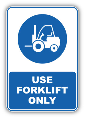 Use Forklift Only Mandatory Sign Car Bumper Sticker Decal | eBay