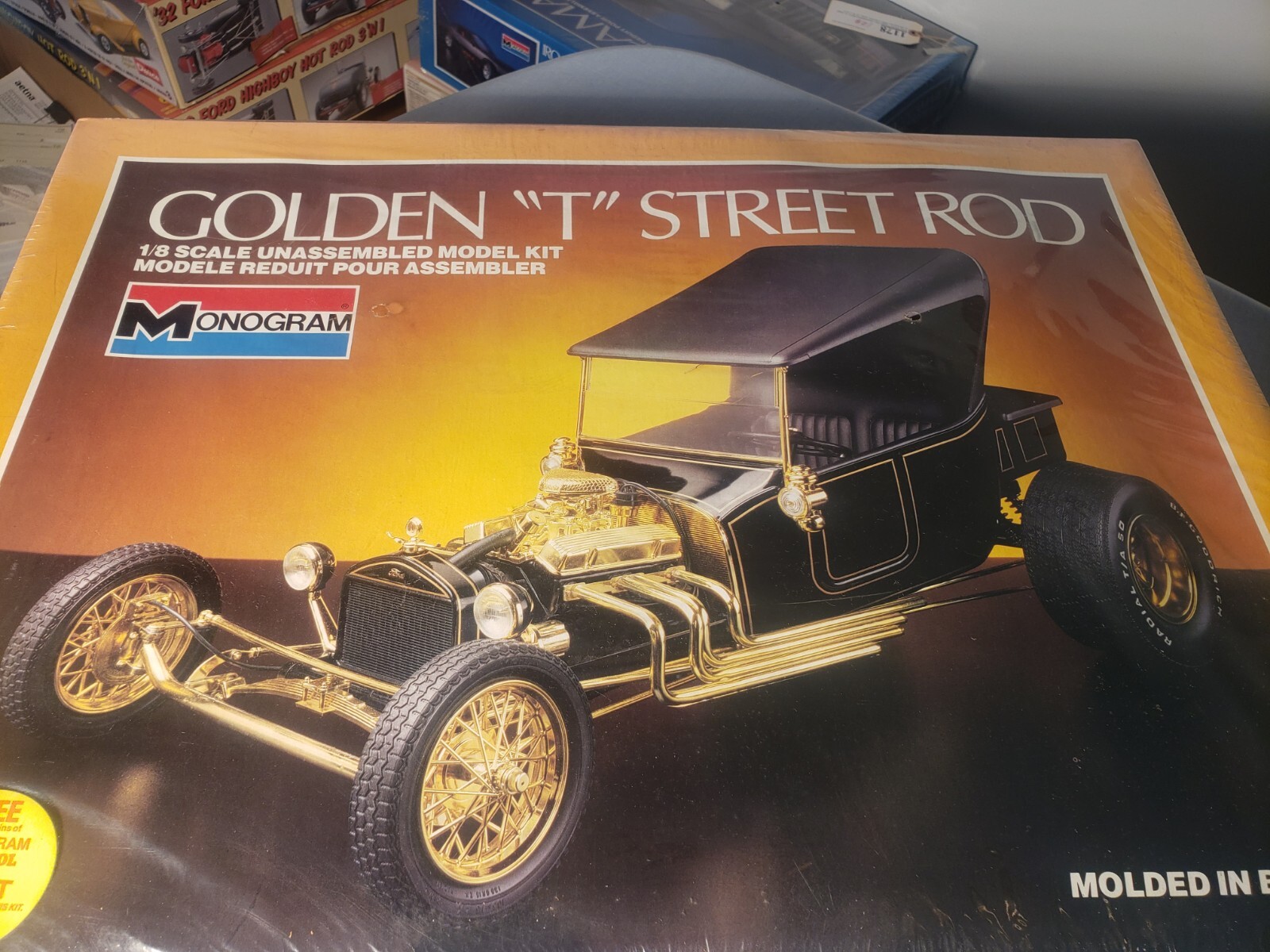 Vintage 1/8 Monogram Ford GOLDEN "T" STREET ROD 16-5/8" Long FACTORY ...