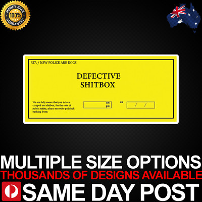 DEFECT NOTICE Vinyl Car Sticker Decal Cheap Funny Aussie JDM Tradie ...
