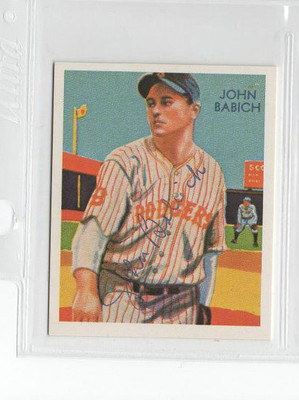 John Babich 1934 1935 Diamond Stars 1985 reprint auto signed card ...