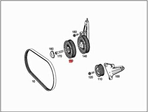 Genuine MERCEDES 903 906 909 C216 C218 S212 W212 Tensioner pulley ...