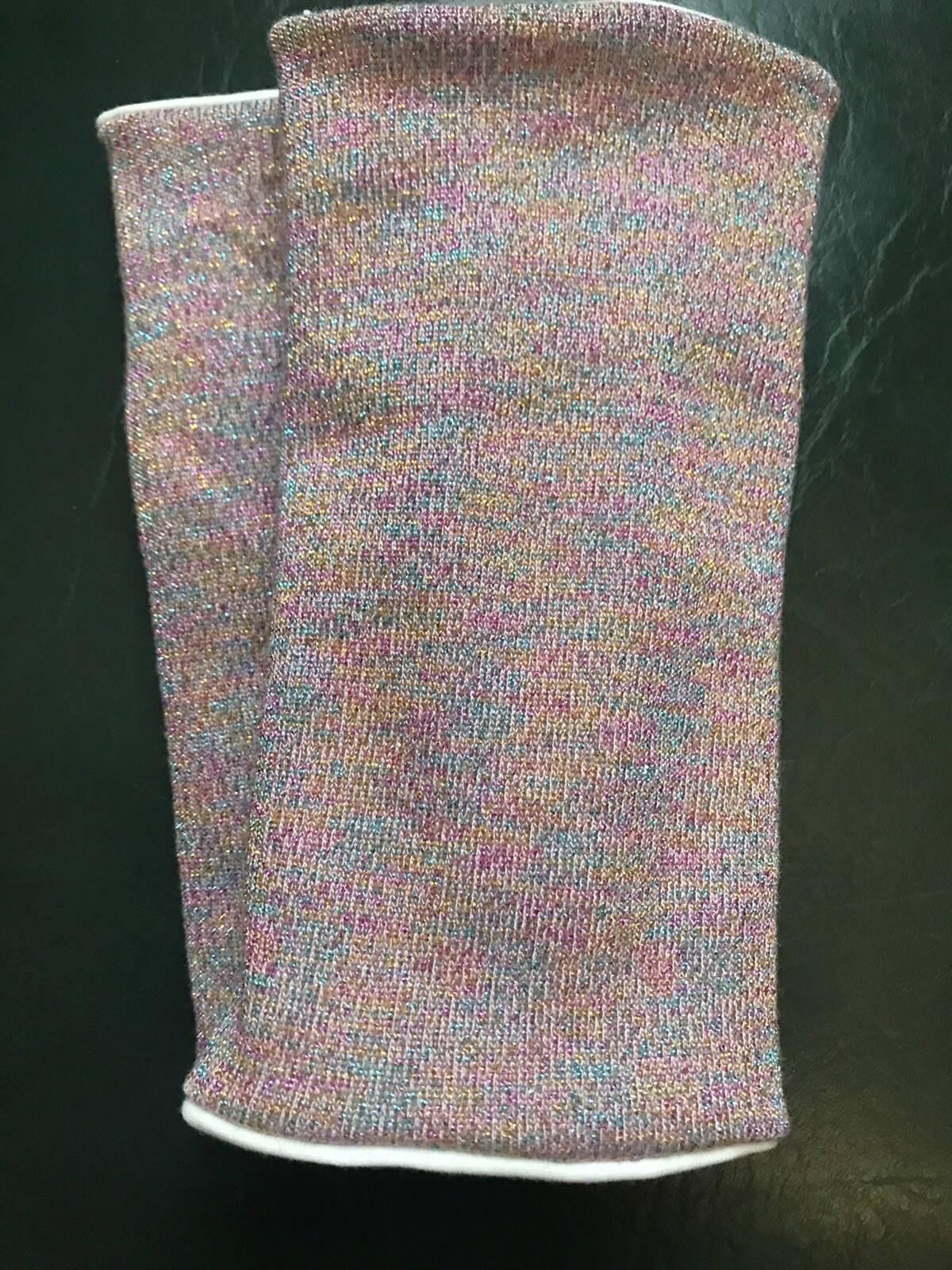 Handstulpen Stulpen Pulswärmer Glitzerjersey Lurex rosa Gold blau 17 cm ...