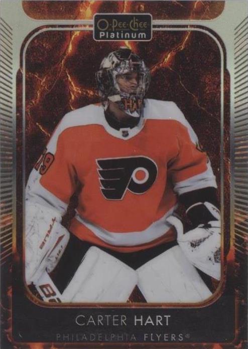 2021-22 O-Pee-Chee Platinum - Carter Hart #108 Hot Magma /499 for sale ...
