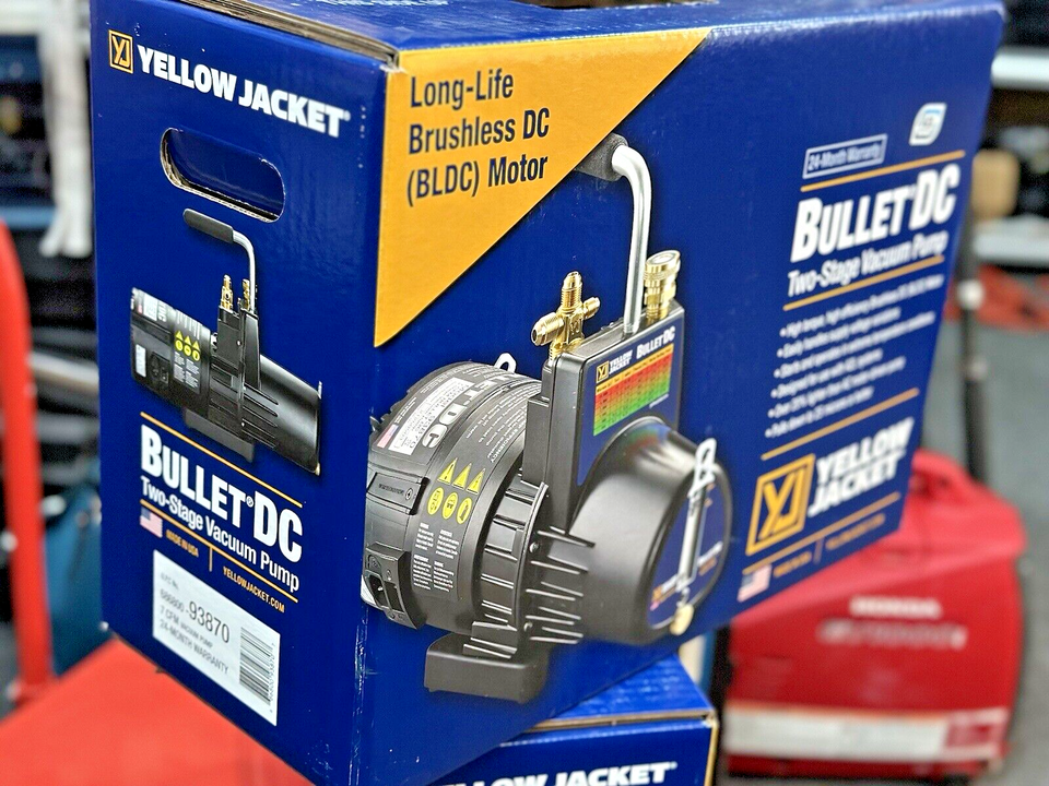 Yellow Jacket 93870 Bullet DC Two Stage Vacuum Pump A2L BLDC Brushless ...