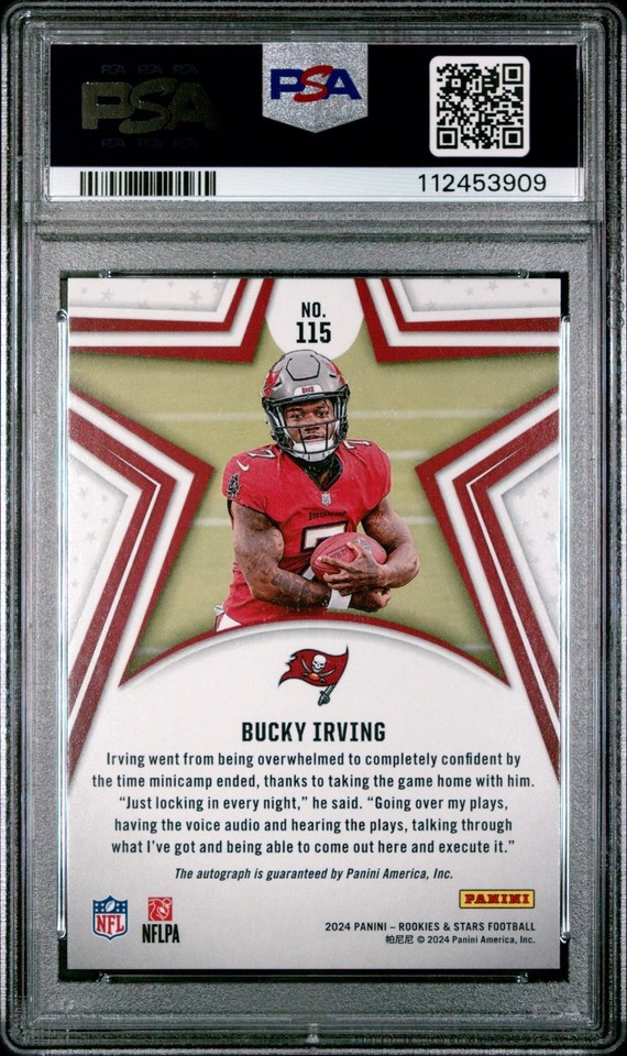 2024 Panini Rookies & Stars Bucky Irving Autograph Rookie #114/299! PSA ...