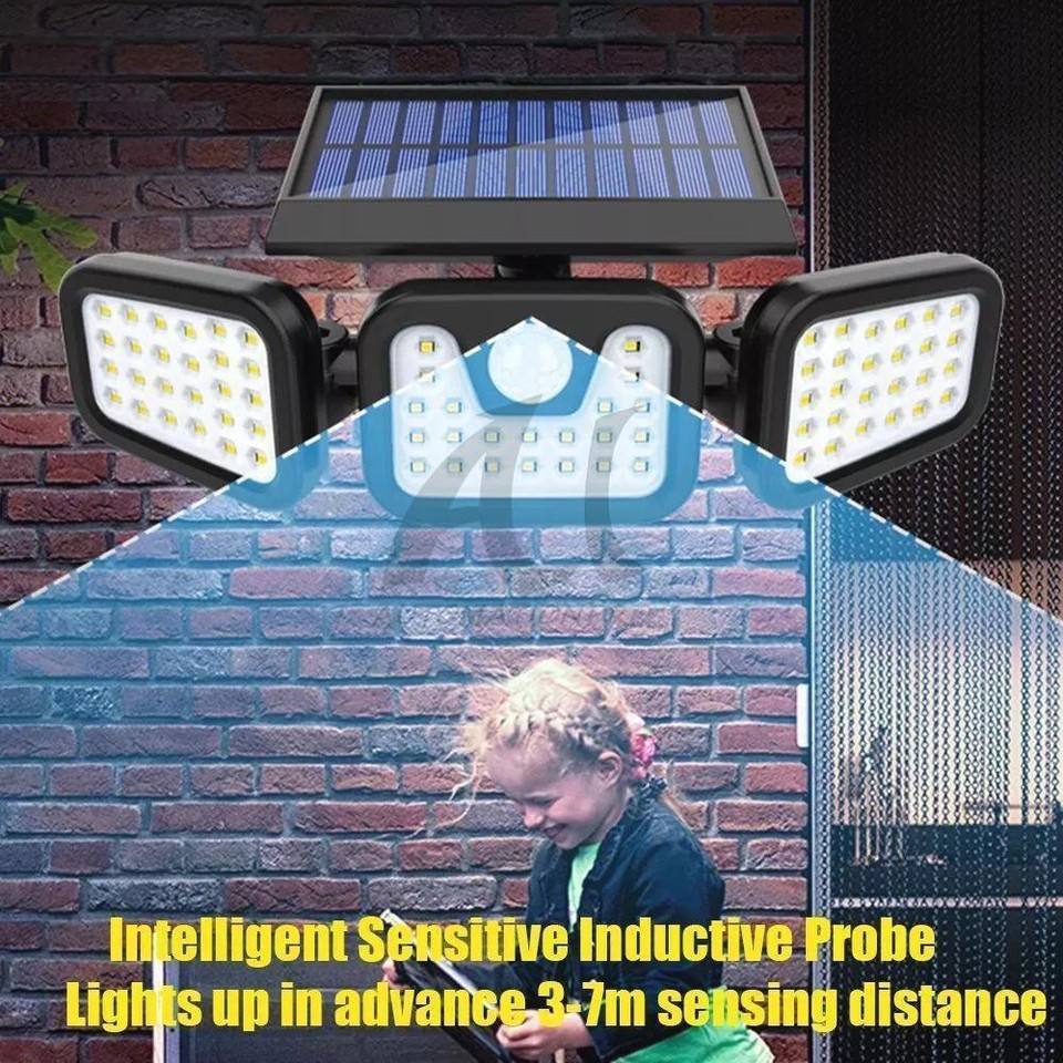 2 Pack LED Motion Sensor Solar Lights ,Outdoor IP65 Waterproof Security ...