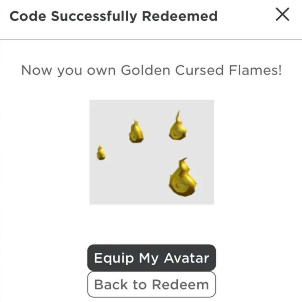 Particle Toy Code Golden Cursed Flames | ROBLOX Bonus Chaser RARE | eBay
