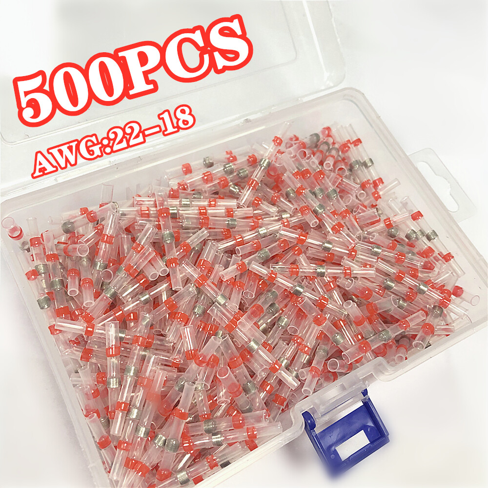 500PCS Red Solder Sleeve Heat Shrink Tube Wire Terminal Waterproof ...
