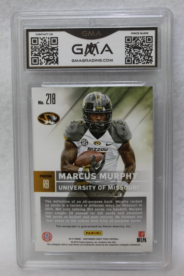 2015 PANINI CONTENDERS MARCUS MURPHY #218 BOWL TICKET RC /99 AUTO GMA GEM MT 10 | eBay