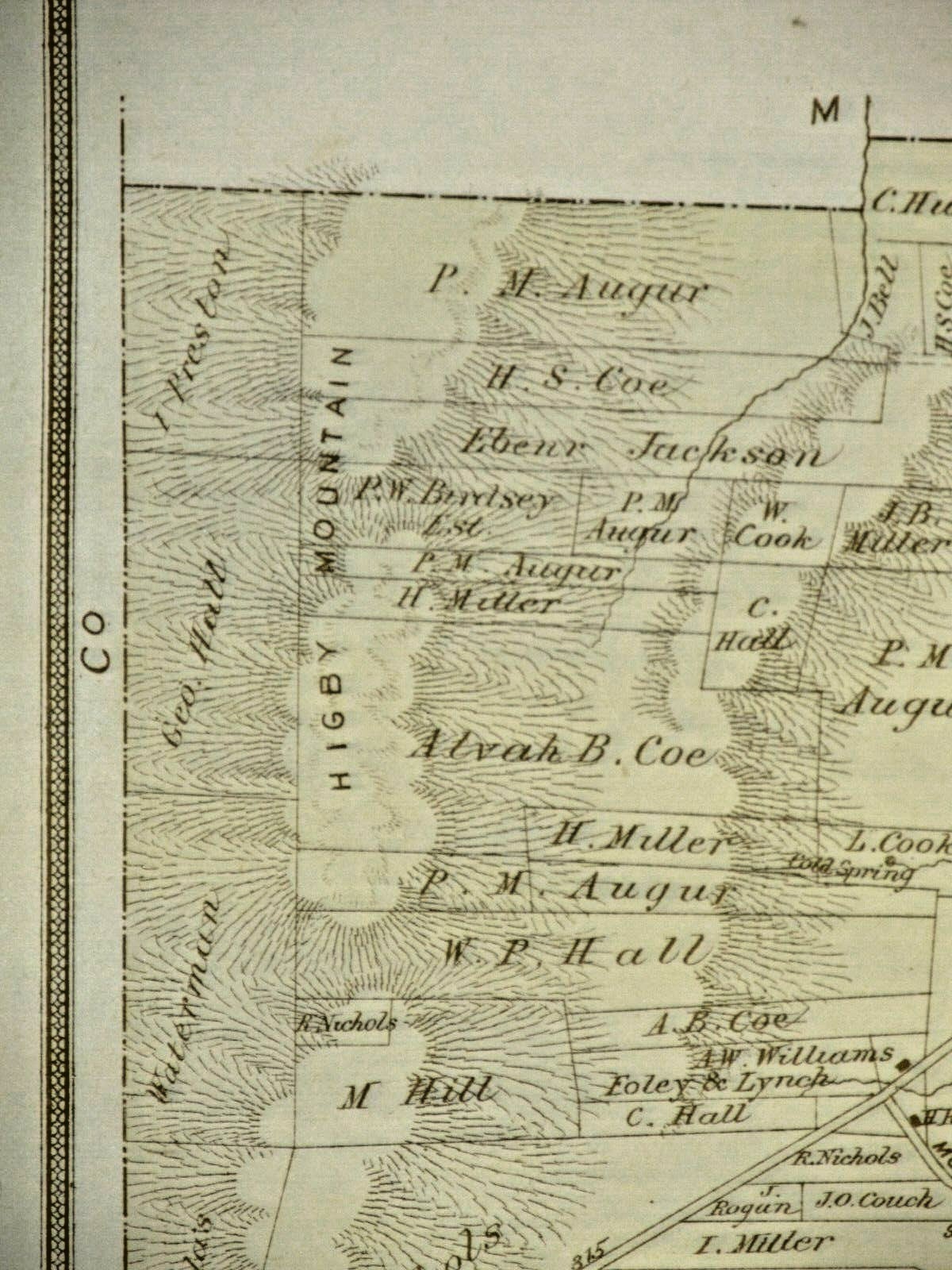 MIDDLEFIELD, CT., VINTAGE HAND COLORED 1874 MAP., NOT A REPRINT. | eBay