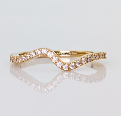 NEW 100% Authentic PANDORA 14k Gold Plated Sparkling Wave Ring ...