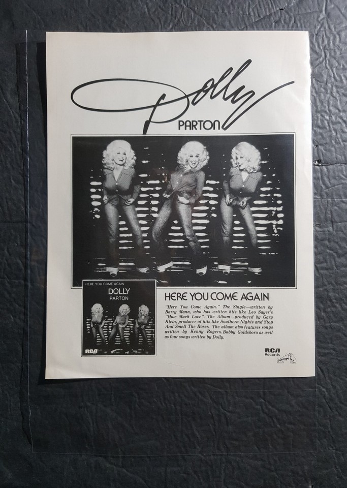 Dolly Parton Here You Come Again Album Promo Print Advertisement ...