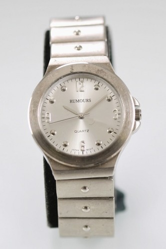 Rumours Watch Men Stainless Steel Silver Water Resistant Battery White ...
